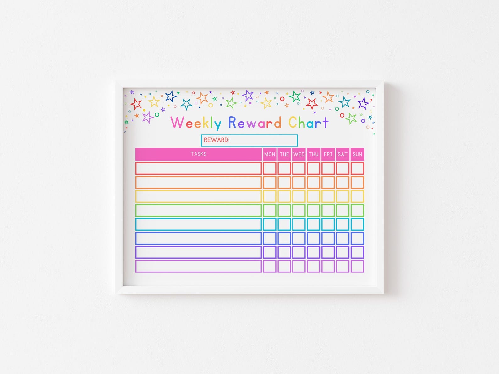 Kids Weekly Reward Chart Printable, Positive Reinforcement, Editable ...