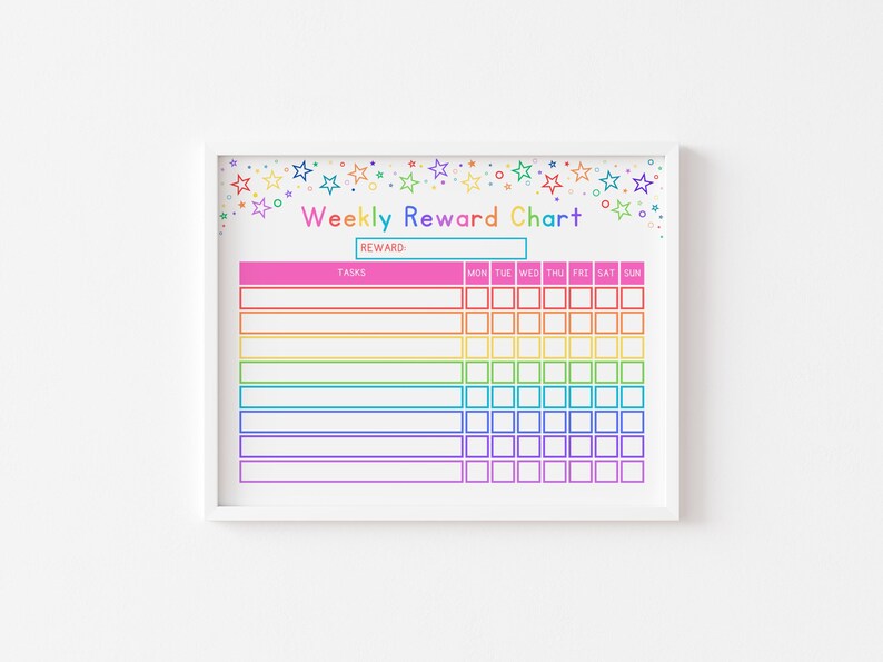 Kids Weekly Reward Chart Printable, Positive Reinforcement, Editable ...