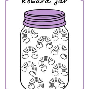 Kids Printable Reward Jar, Reward Chart Printable, Marble Jar Printable ...
