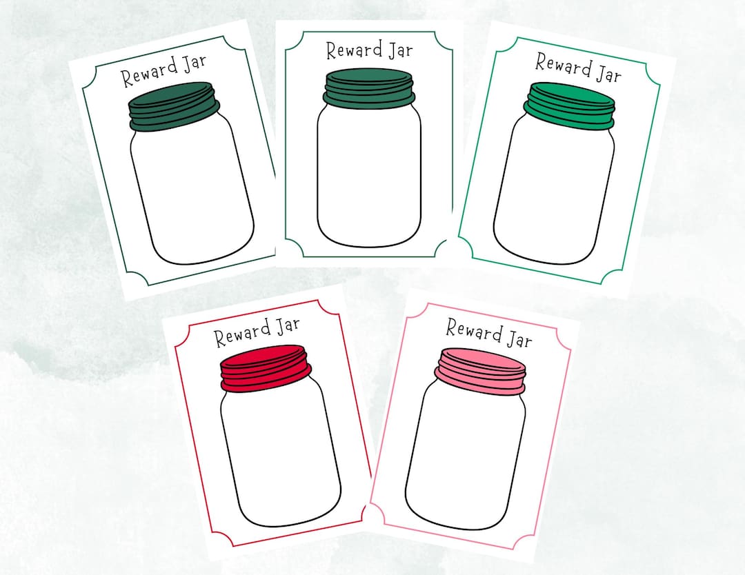 Empty Kids Reward Jar Printable, Kids Reward Chart, Toddler Reward Jar ...