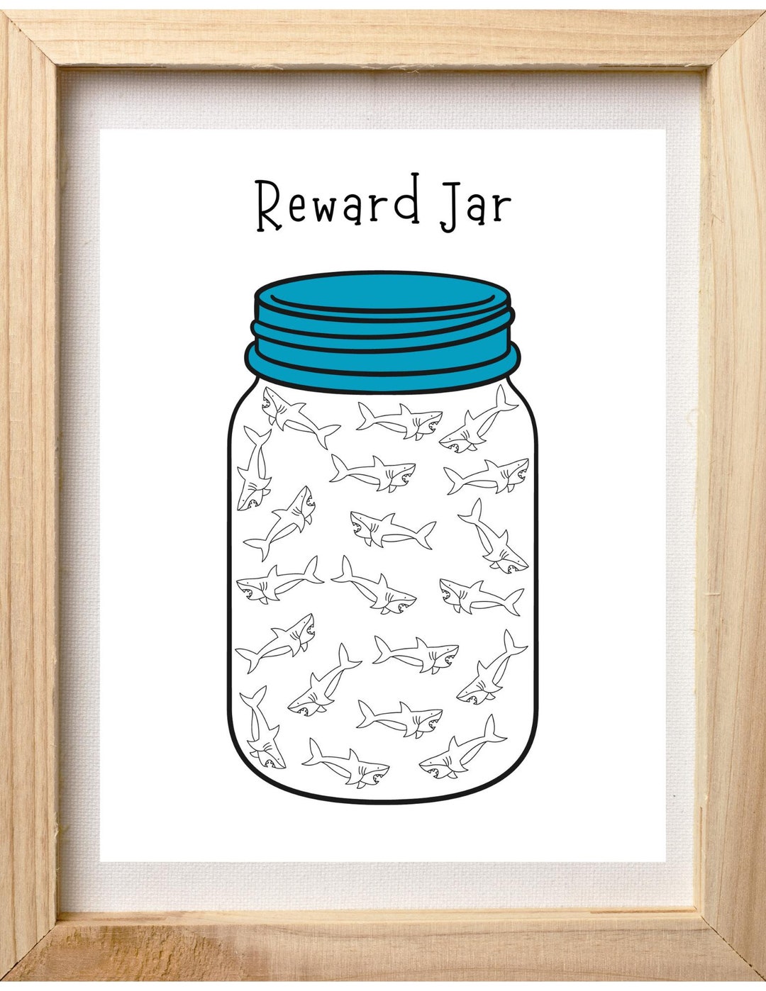 20 Sharks Reward Jar, Reward Chart, Marble Jar Printable Digital ...