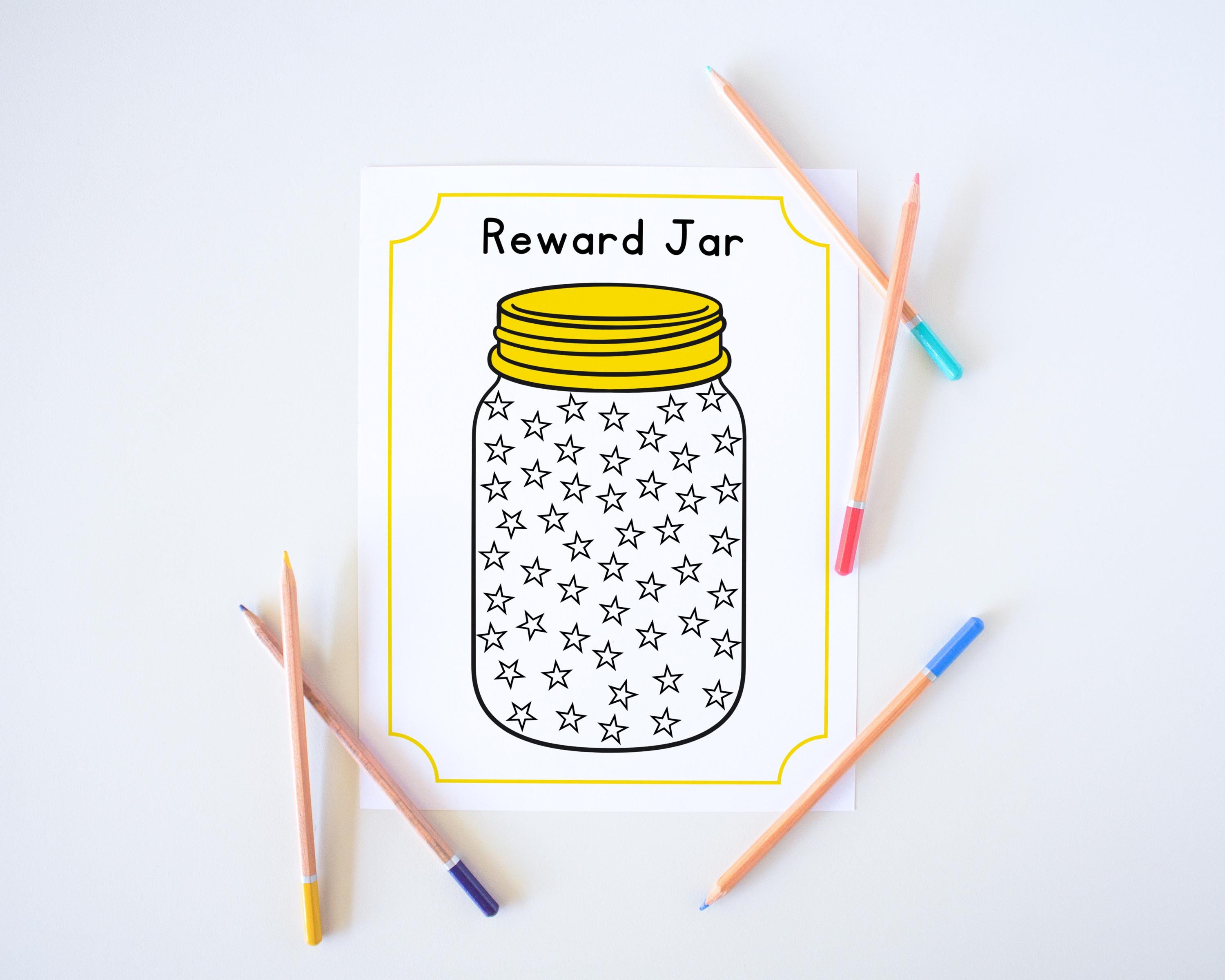 Kids Reward Jar, Kids Reward Chart, Kids Points Chart, Marble Jar, Star ...