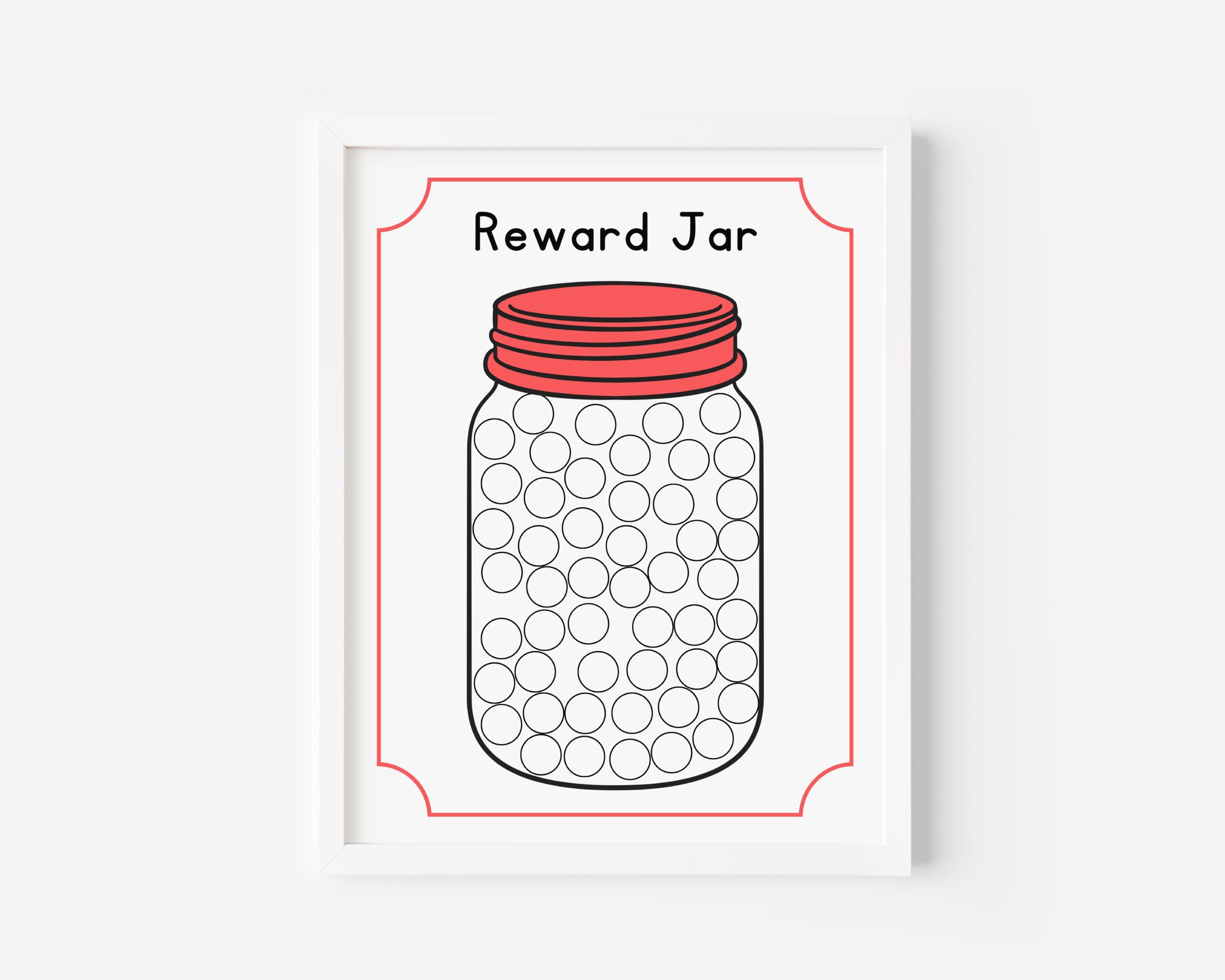 50 Marbles Kids Printable Reward Jar, Kids Reward Chart, Marble Jar ...