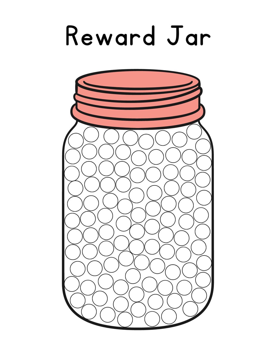100 Marbles Reward Jar, Reward Chart, Kids Reward Jar, Marble Jar ...