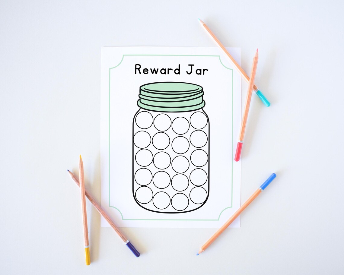 20 Marbles Kids Printable Marble Jar, Kids Reward Jar Printable, Kids ...
