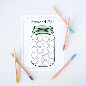 20 Marbles Kids Printable Marble Jar, Kids Reward Jar Printable, Kids ...