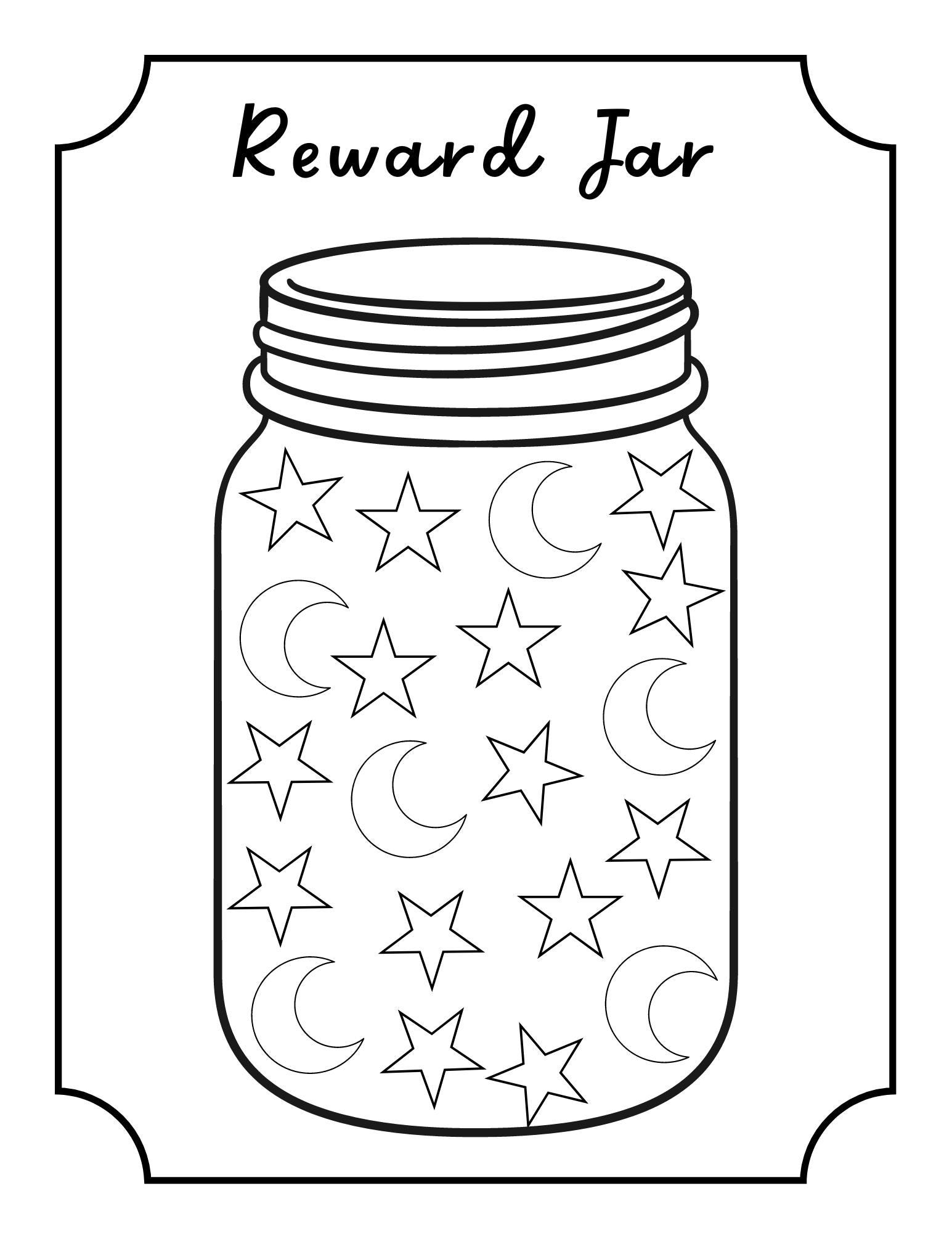 Kids Printable Reward Jar, Kids Reward Chart, Marble Jar, Star Jar ...