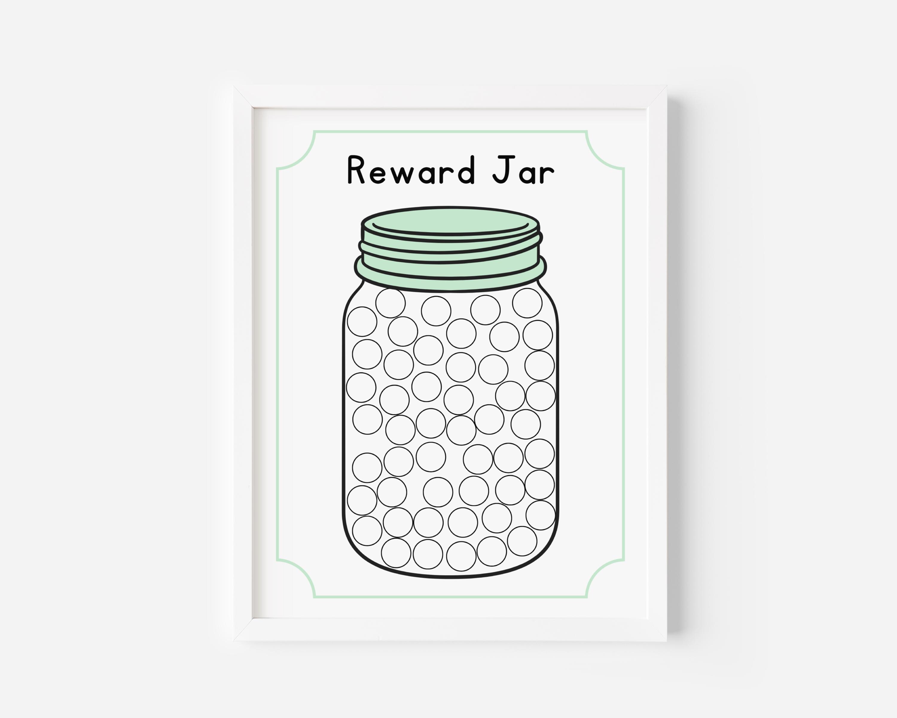 50 Marbles Kids Printable Reward Jar, Kids Reward Chart, Marble Jar ...