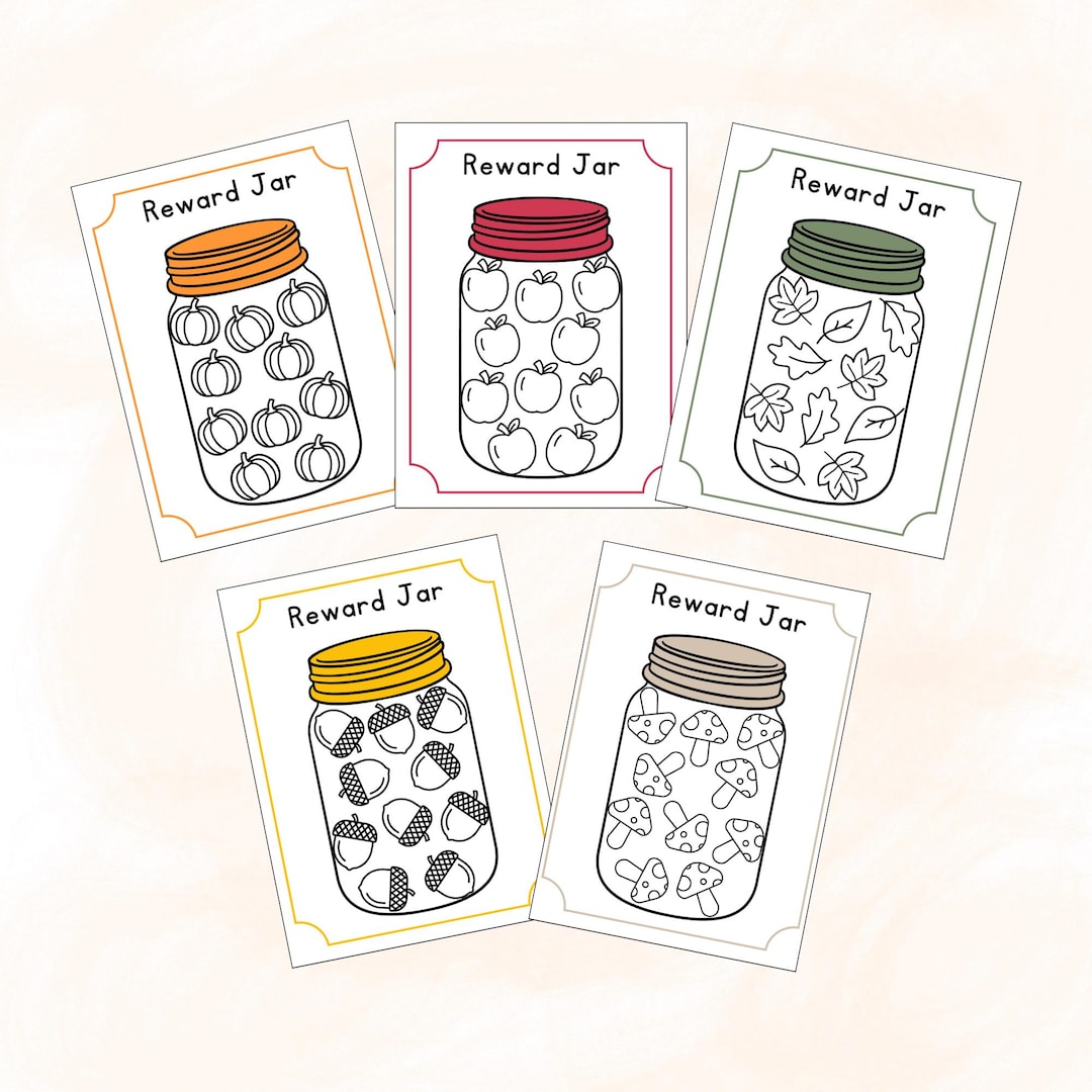 Kids Reward Jar Printable Bundle, Kids Reward Chart, Toddler Reward Jar ...