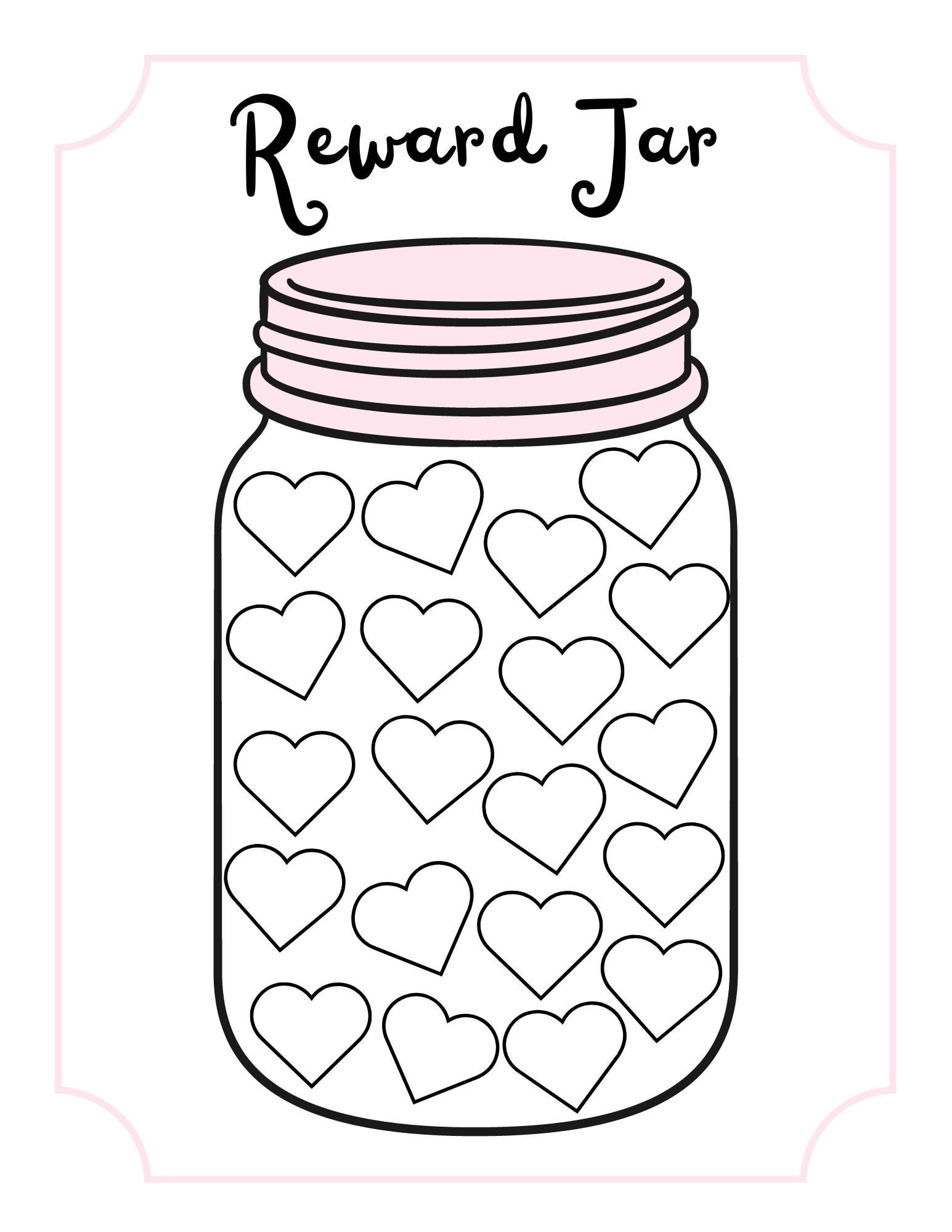 Kids Printable Reward Jar, Kids Printable Reward Chart, Marble Jar ...