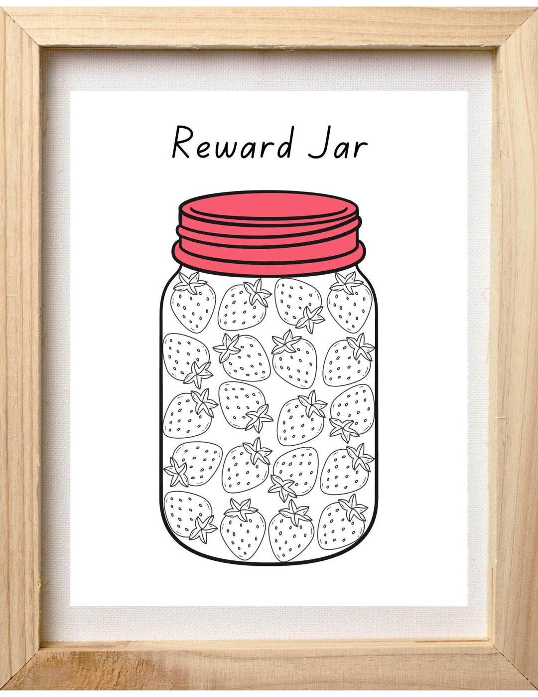 20 Strawberries Reward Jar, Reward Chart Printable Digital Download - Etsy