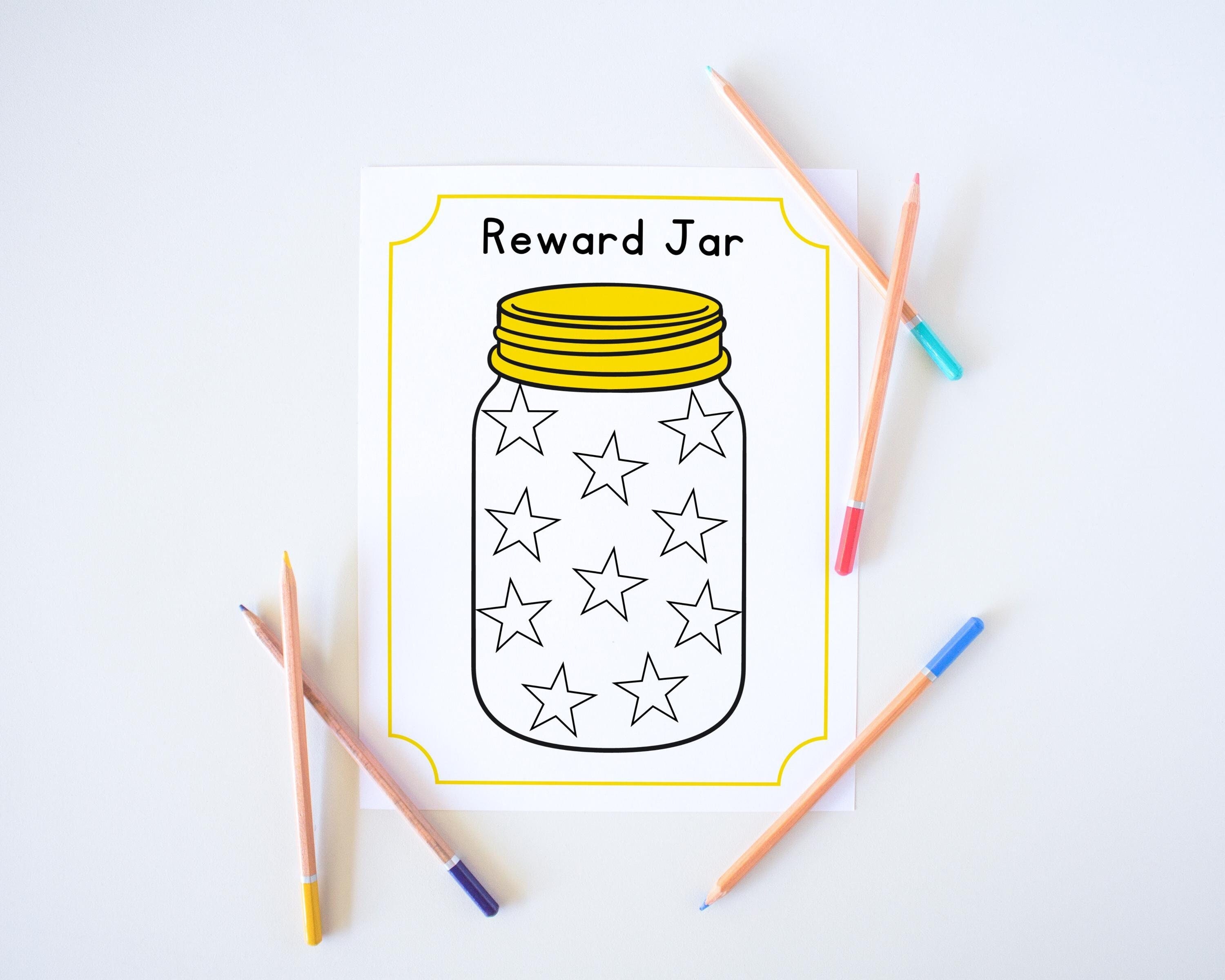 Kids Printable Reward Jar, Kids Reward Chart, Kids Points Chart, Marble ...