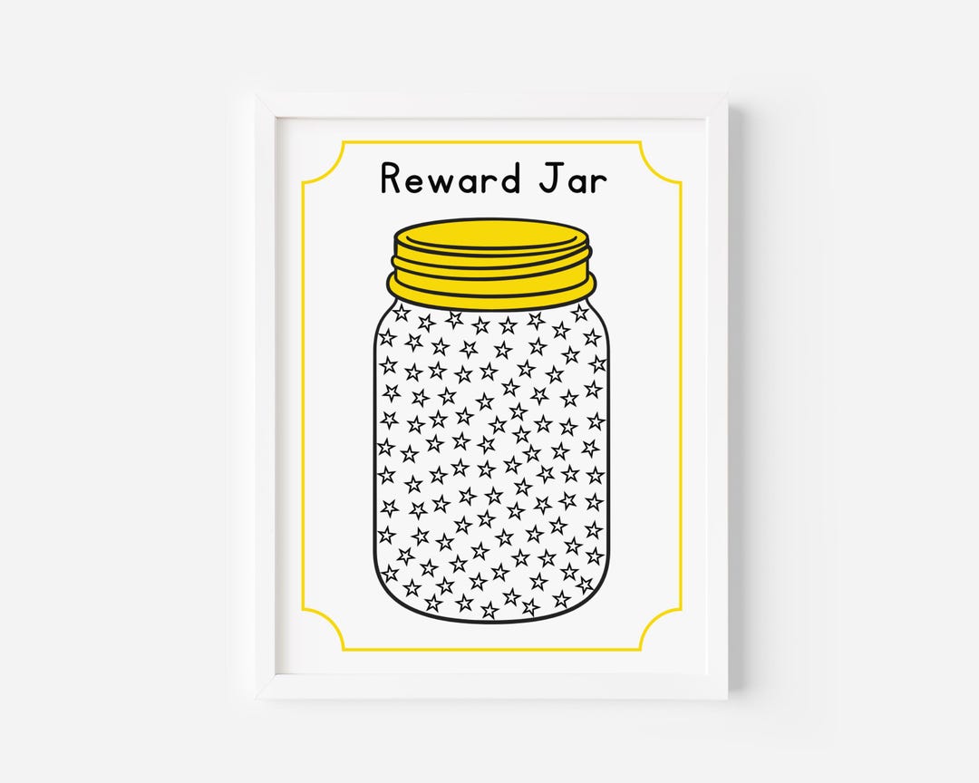 100 Stars Kids Reward Jar, Kids Reward Chart, Kids Points Chart, Marble ...