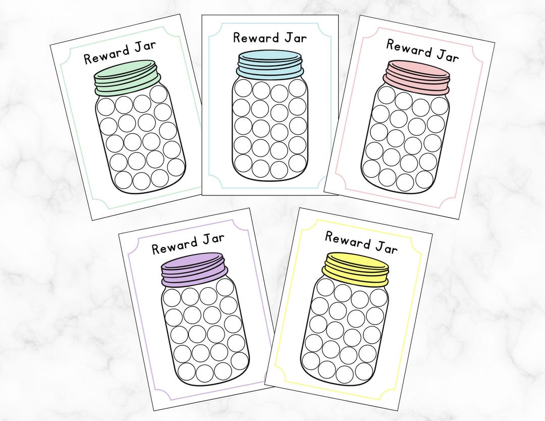 20 Marbles Kids Printable Marble Jar, Kids Reward Jar Printable, Kids ...