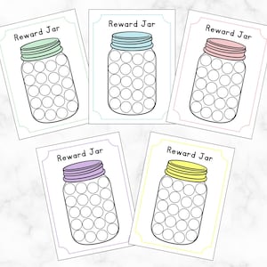 20 Marbles Kids Printable Marble Jar, Kids Reward Jar Printable, Kids ...