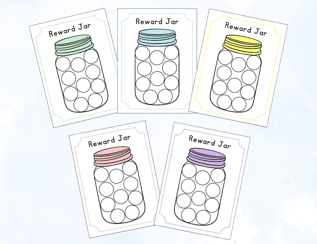 Kids Printable Reward Jar, Kids Reward Chart, Marble Jar, Reward Chart ...