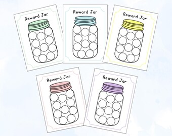 Kids Printable Reward Jar, Kids Reward Chart, Kids Points Chart, Marble ...