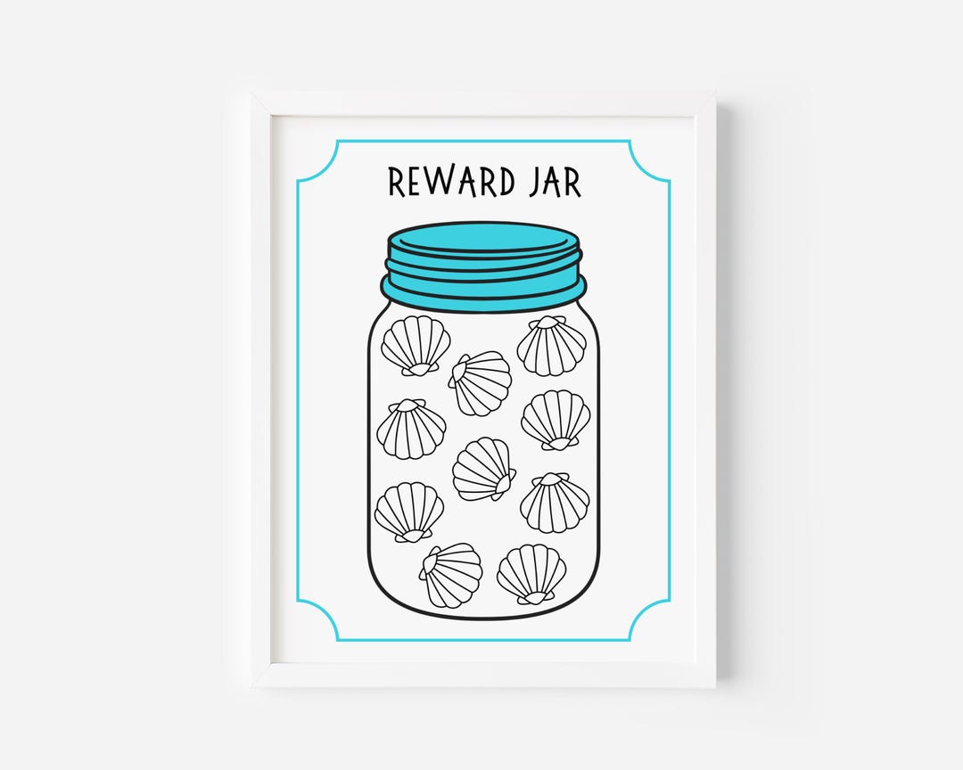 Kids Printable Reward Jar, Kids Reward Chart, Kids Points Chart, Marble ...