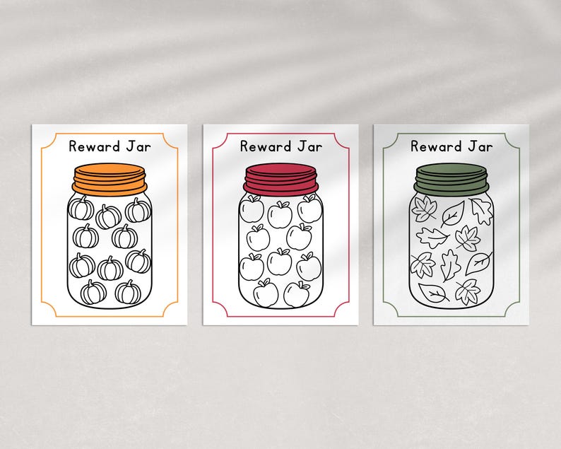 Kids Reward Jar Printable Bundle, Kids Reward Chart, Toddler Reward Jar ...