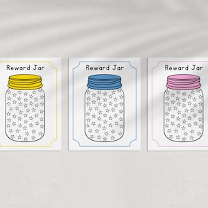 Kids Reward Jar, Kids Reward Chart, Kids Points Chart, Marble Jar, Star ...