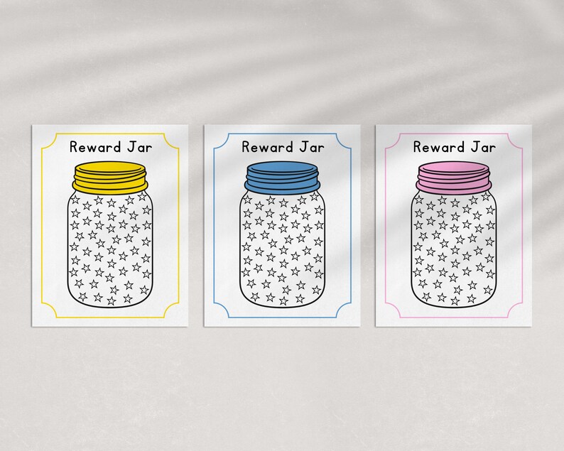 Kids Reward Jar, Kids Reward Chart, Kids Points Chart, Marble Jar, Star ...