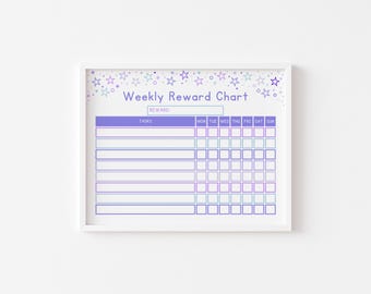 Kids Weekly Reward Chart Printable, Positive Reinforcement, Editable ...