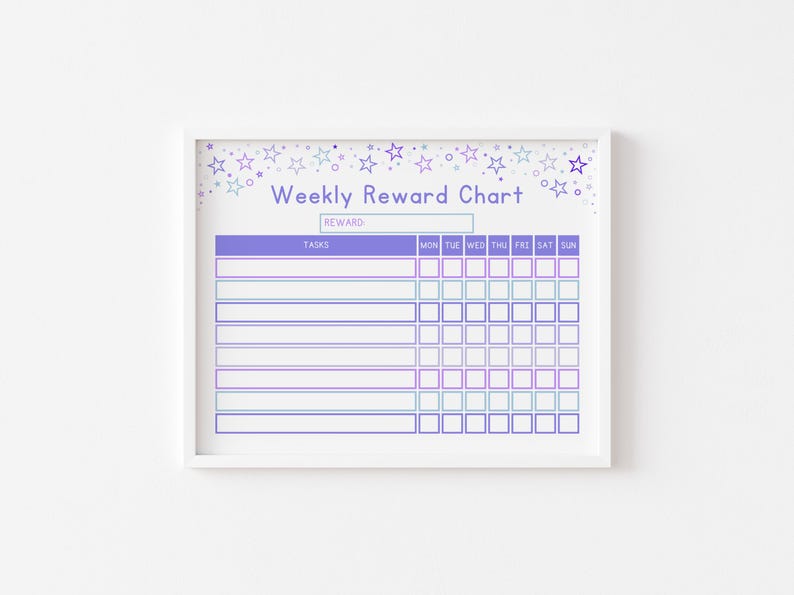 Kids Weekly Reward Chart Printable, Kids Habit Tracker, Positive ...
