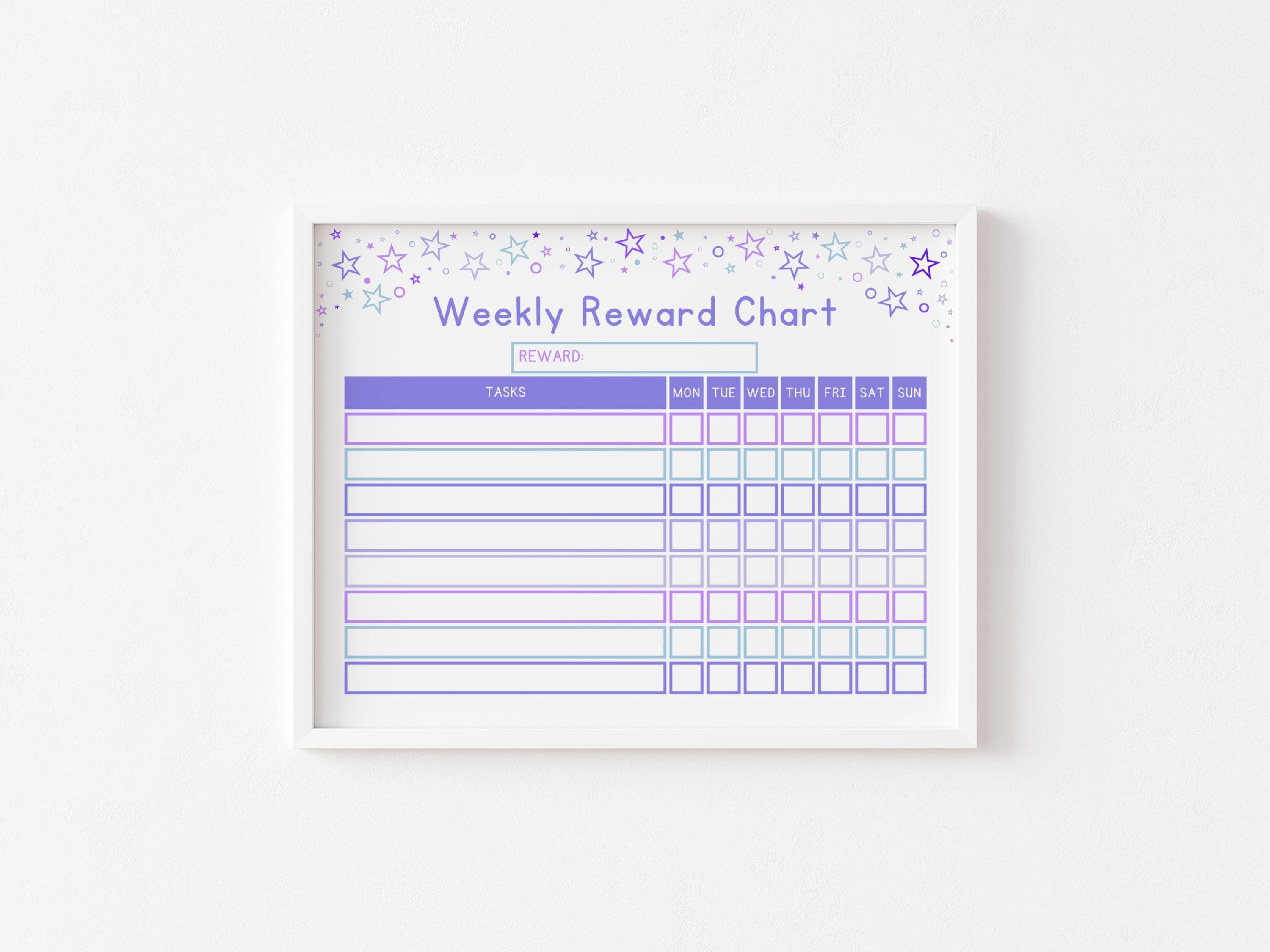 Kids Weekly Reward Chart Printable, Kids Habit Tracker, Positive ...