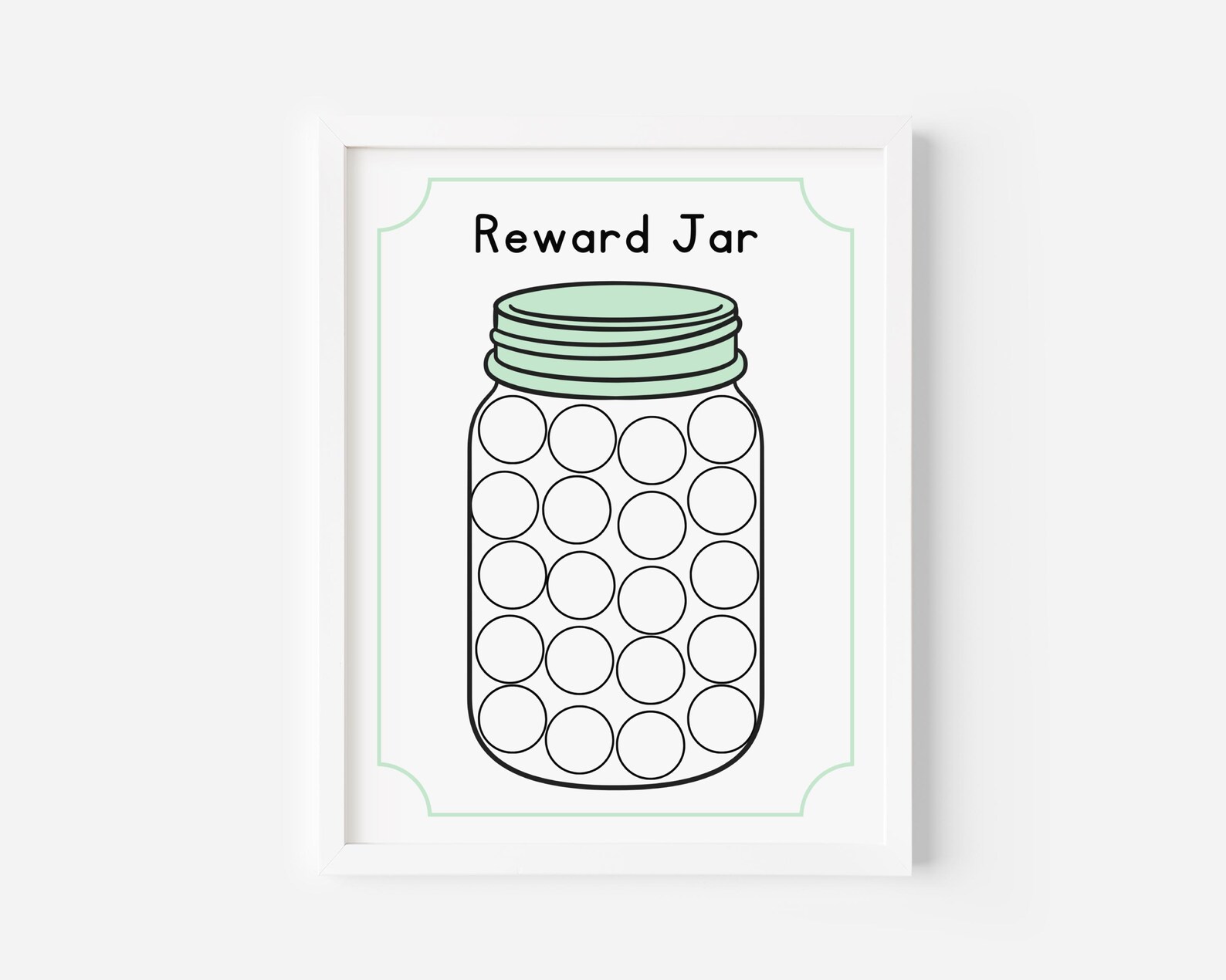 20 Marbles Kids Printable Marble Jar, Kids Reward Jar Printable, Kids ...
