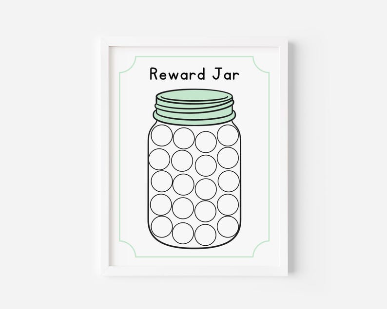 20 Marbles Kids Printable Marble Jar, Kids Reward Jar Printable, Kids ...