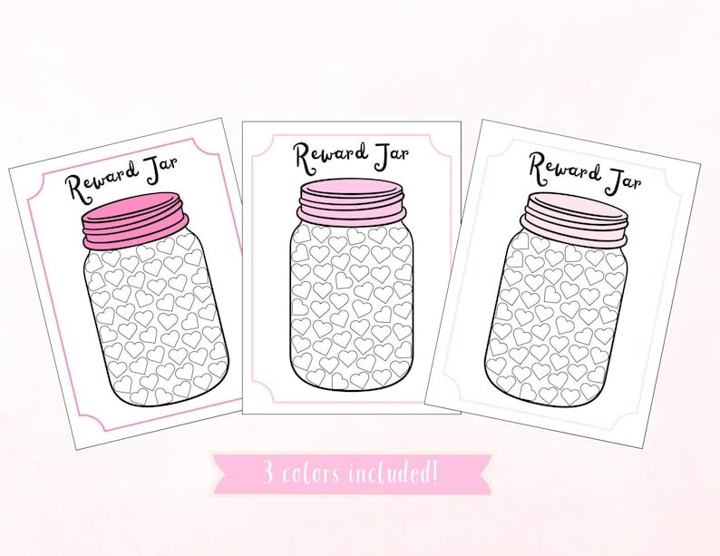 Kids Printable Reward Jar, Kids Reward Chart, Marble Jar, Kids Points ...