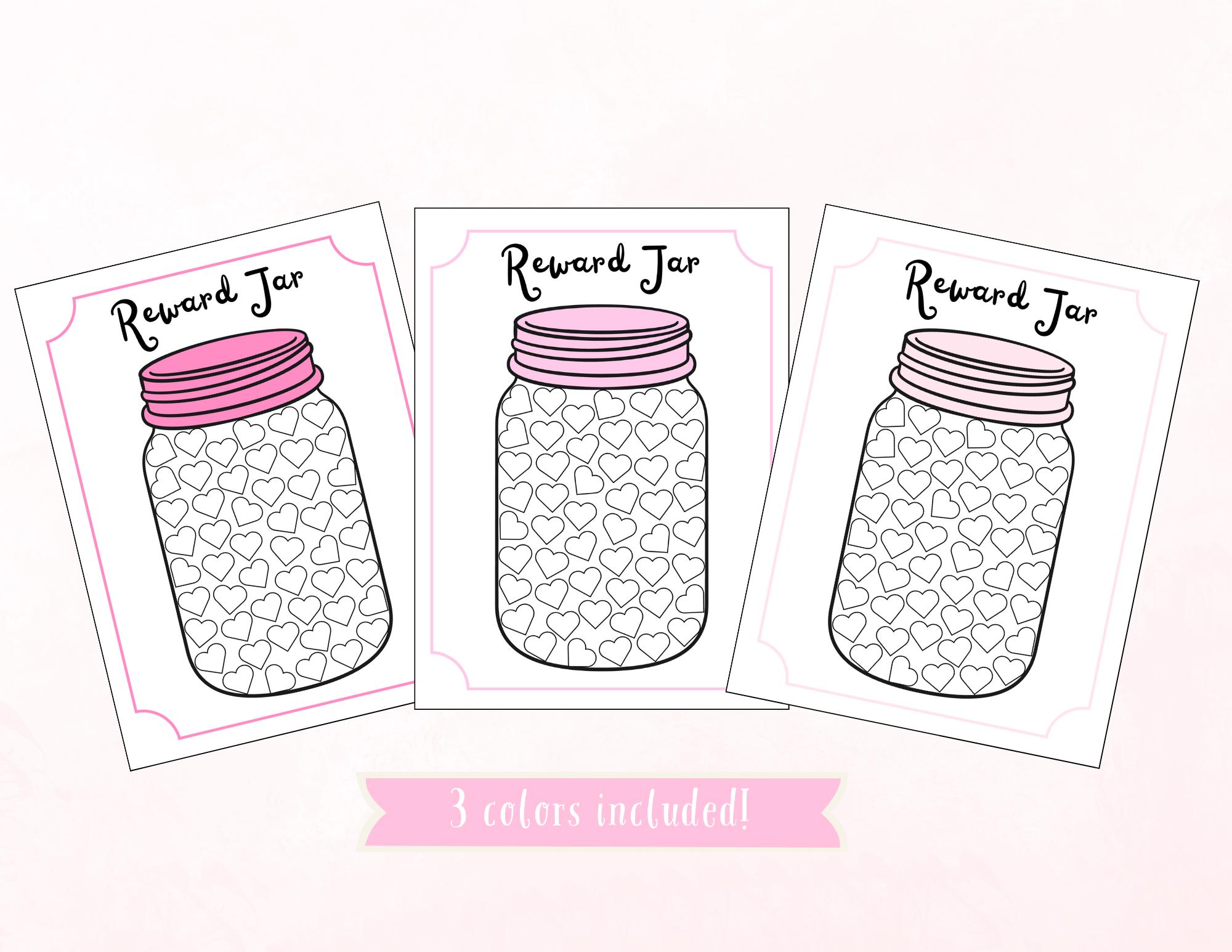 Kids Printable Reward Jar, Kids Reward Chart, Marble Jar, Kids Points ...
