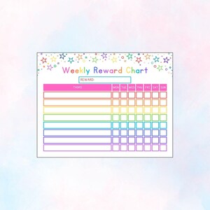 Kids Weekly Reward Chart Printable, Positive Reinforcement, Editable ...