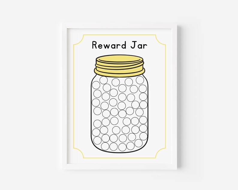 50 Marbles Kids Printable Reward Jar, Kids Reward Chart, Marble Jar ...