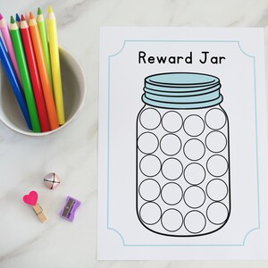 20 Marbles Kids Printable Marble Jar, Kids Reward Jar Printable, Kids ...