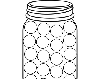 10 Stars Reward Jar, Reward Chart Printable Digital Coloring Page - Etsy