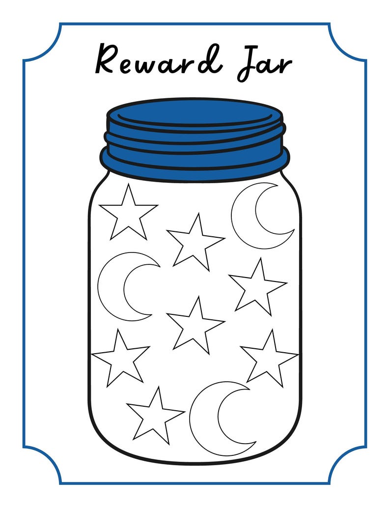 Kids Printable Reward Jar, Reward Chart Printable, Marble Jar Printable ...
