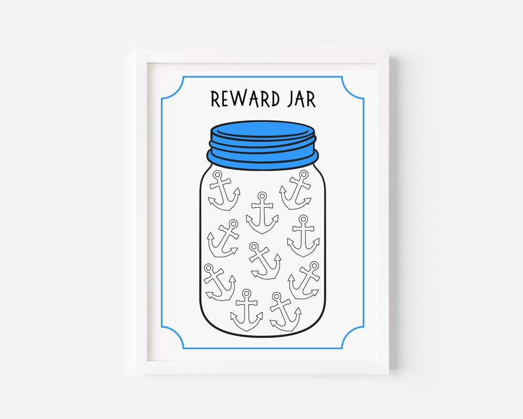 Kids Printable Reward Jar, Kids Reward Chart, Kids Points Chart, Marble ...