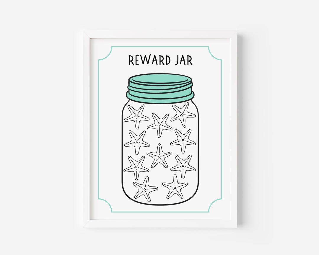 Kids Printable Reward Jar, Kids Reward Chart, Kids Points Chart, Marble ...