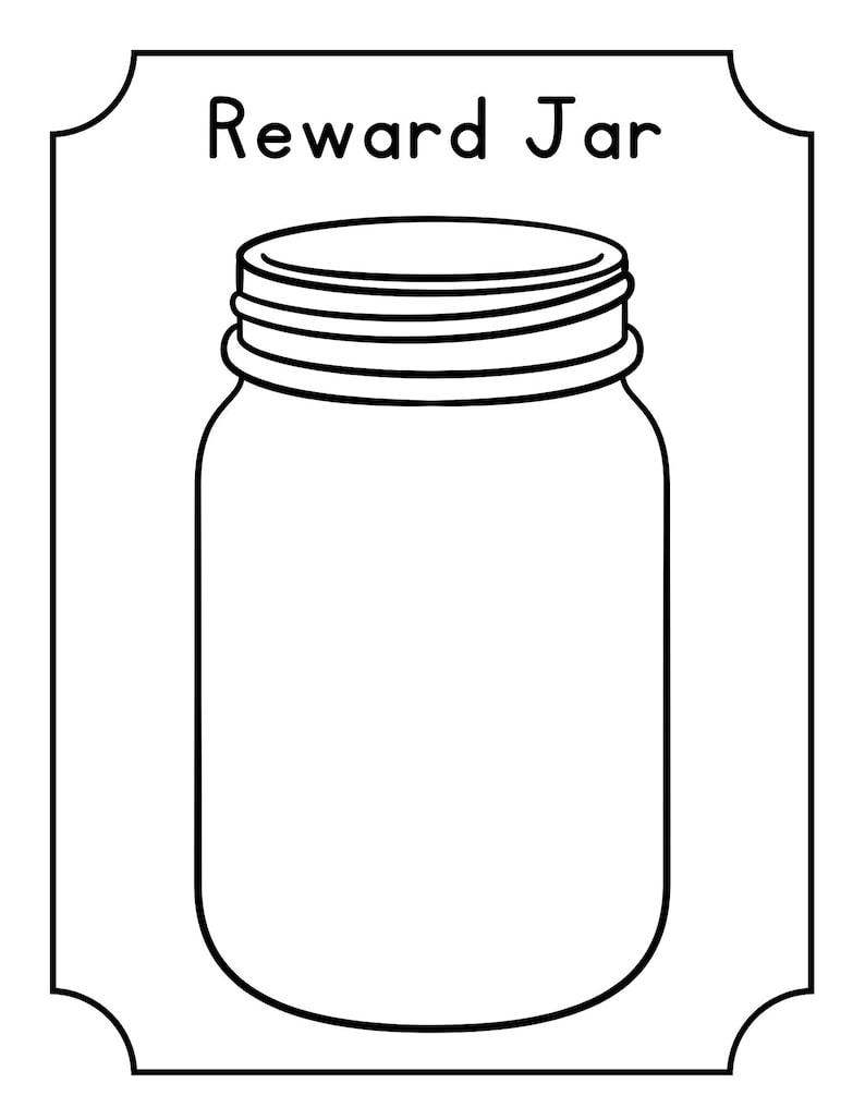 Empty Kids Reward Jar Printable, Kids Reward Chart, Toddler Reward Jar ...