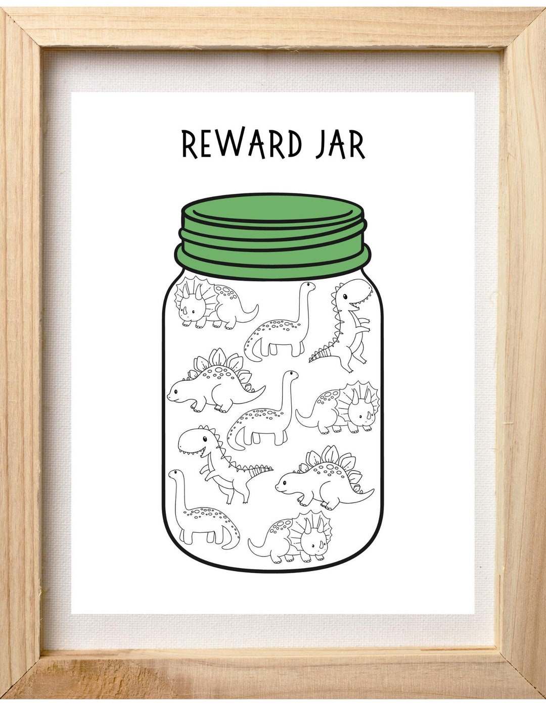 10 Dinosaurs Reward Jar, Reward Chart Printable, Marble Jar Printable ...