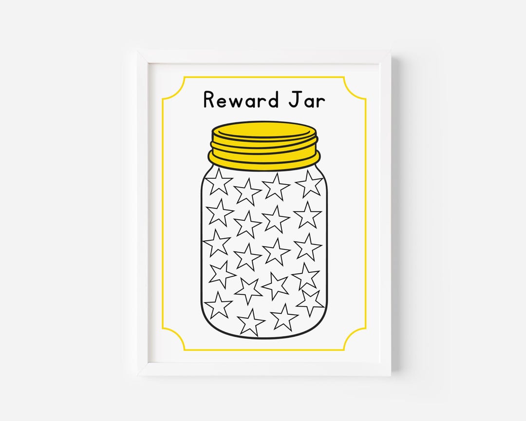 Kids Printable Reward Jar, Kids Reward Chart, Marble Jar, Kids Points ...