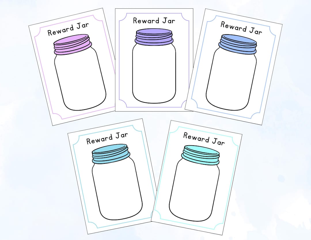 Empty Kids Reward Jar Printable, Kids Reward Chart, Toddler Reward Jar ...
