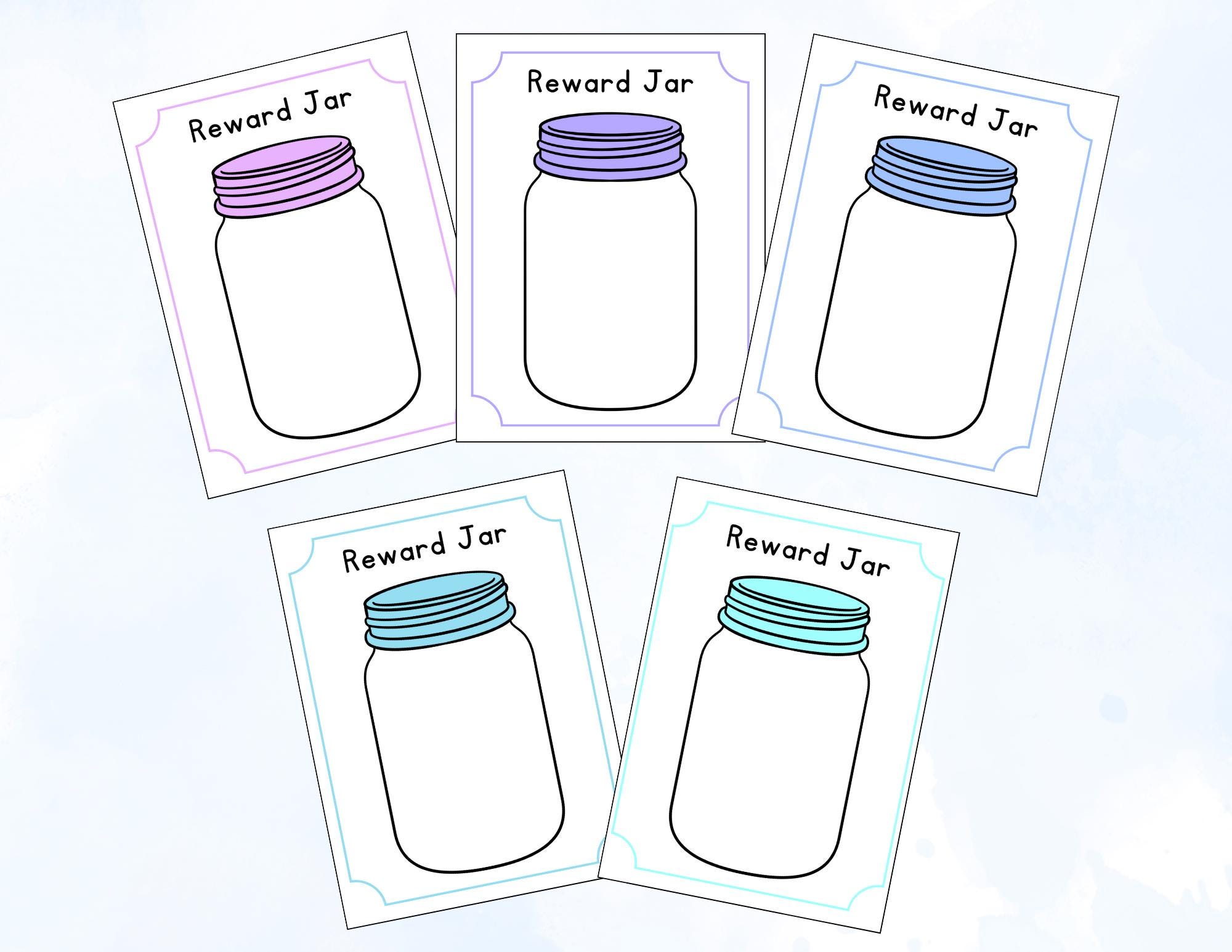 Empty Kids Reward Jar Printable, Kids Reward Chart, Toddler Reward Jar ...
