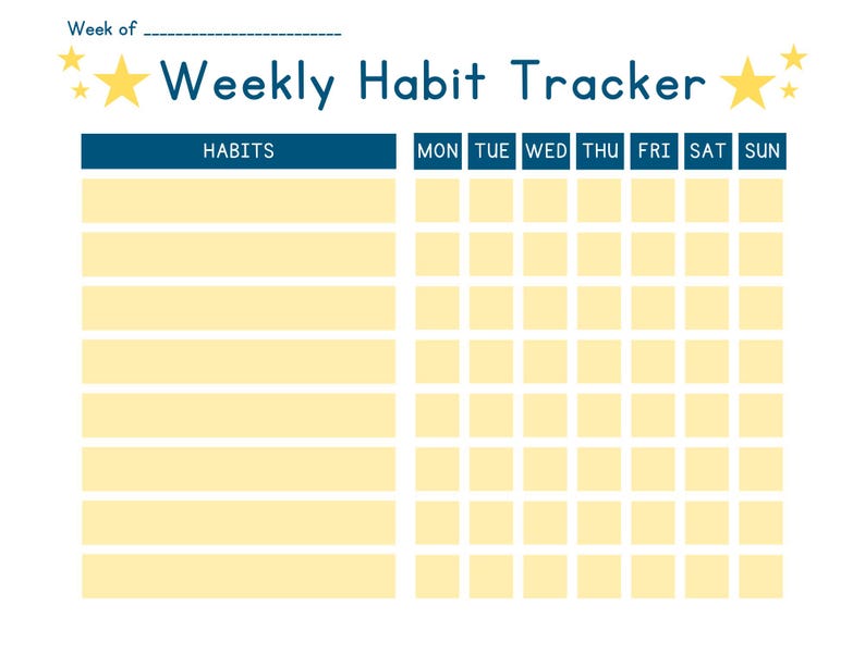 Weekly Habit Tracker, Kids Habit Tracker, Daily Routine, Routine ...