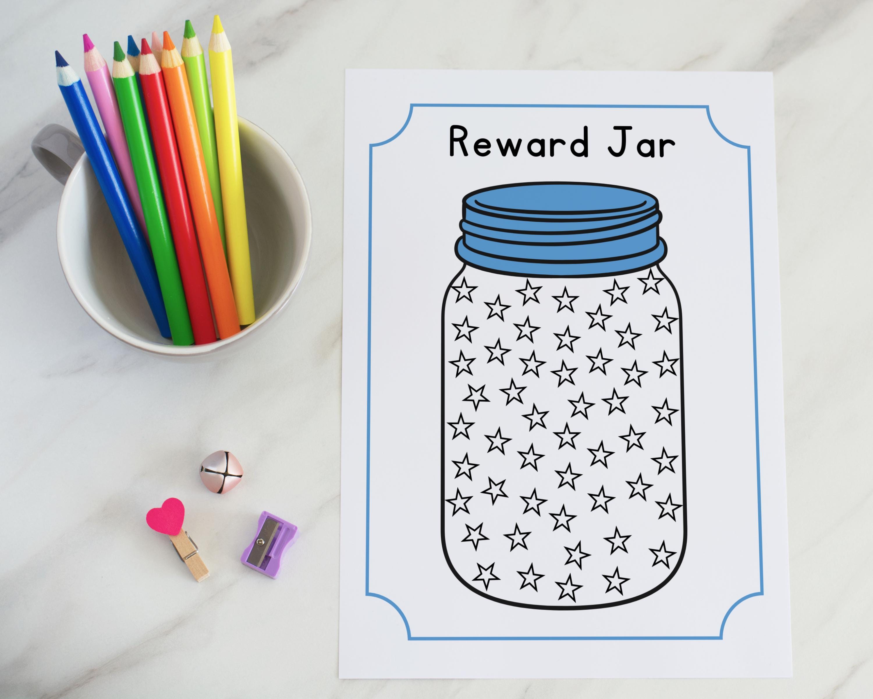 Kids Reward Jar, Kids Reward Chart, Kids Points Chart, Marble Jar, Star ...