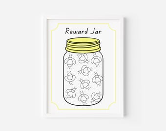 Kids Printable Reward Jar, Kids Reward Chart, Kids Points Chart, Marble ...