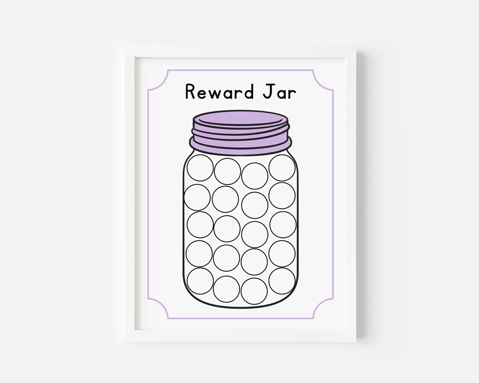 20 Marbles Kids Printable Marble Jar, Kids Reward Jar Printable, Kids ...