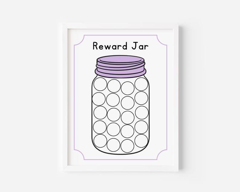 20 Marbles Kids Printable Marble Jar, Kids Reward Jar Printable, Kids ...