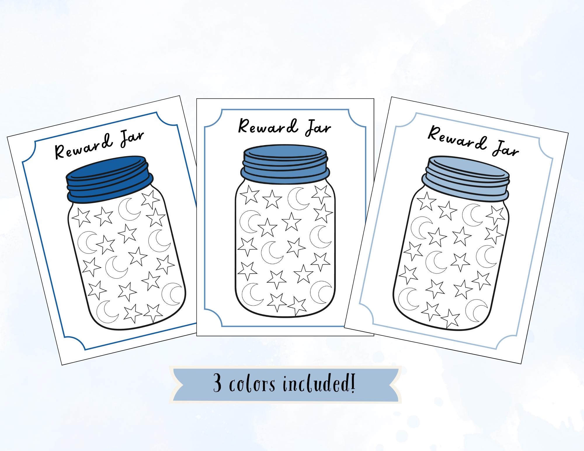 Kids Printable Reward Jar, Kids Reward Chart, Marble Jar, Star Jar ...